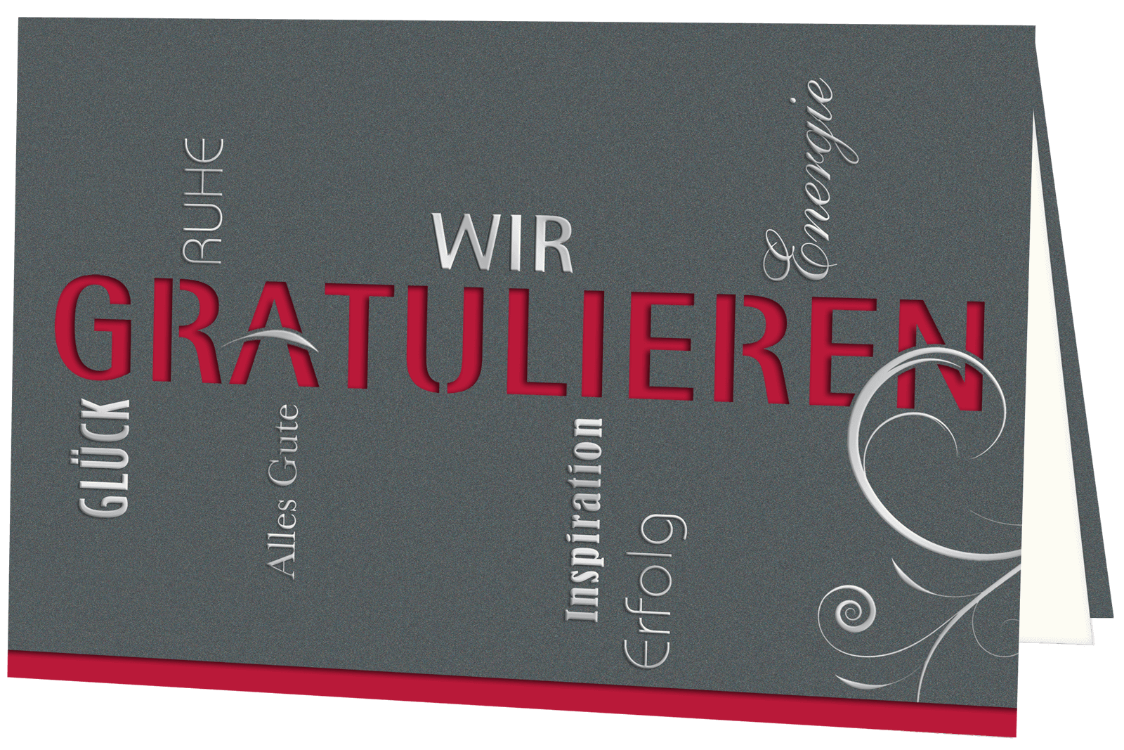 Glückwunschkarte 3735 | Bordeaux | 924 naturweiß nassklebend (inklusive ...